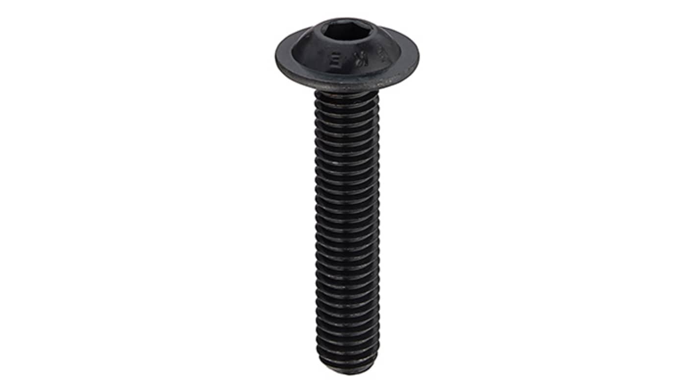 RS PRO Plain Steel Hex Socket Button Screw, ISO 7380, M6mm x 12mm | RS