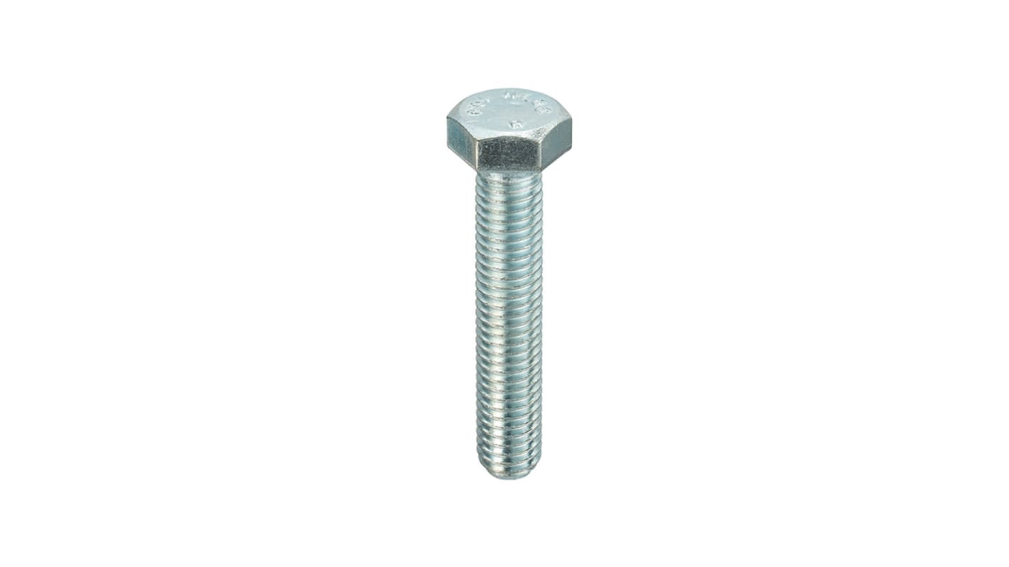 RS PRO Bright Zinc Plated Steel, Hex Bolt, M16mm x 100mm | RS