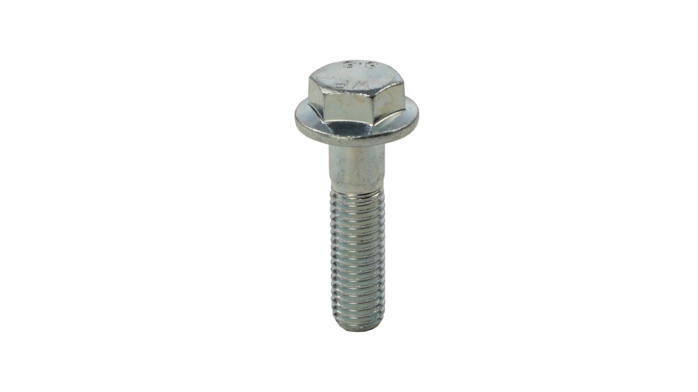 Bright Zinc Plated Steel, Flange Bolt, M6mm x 16mm | RS