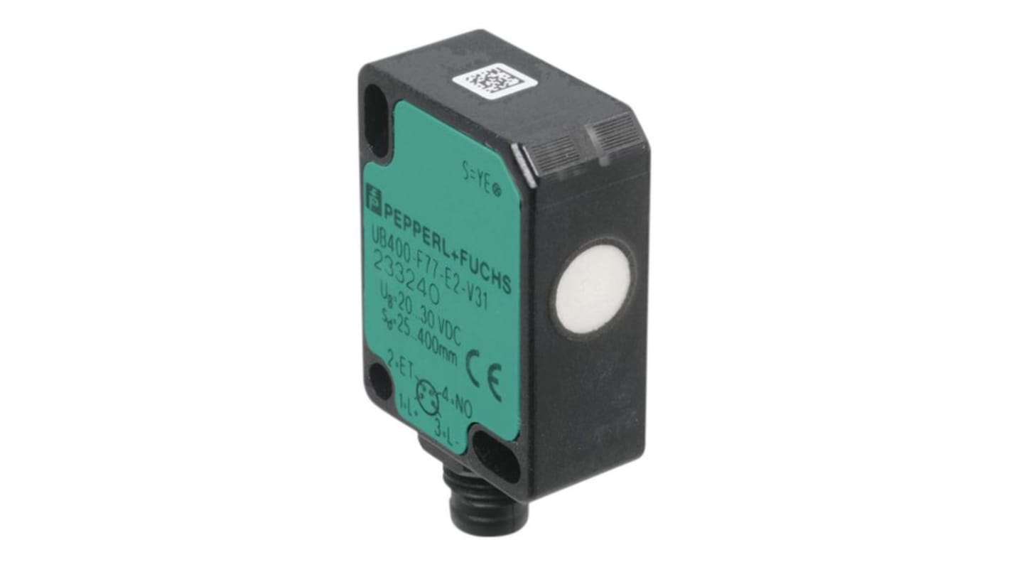 UB100-F77-E2-V31 | UB Series Ultrasonic Ultrasonic Sensor, 100 mm Detection, PNP Output, 30 V dc ...