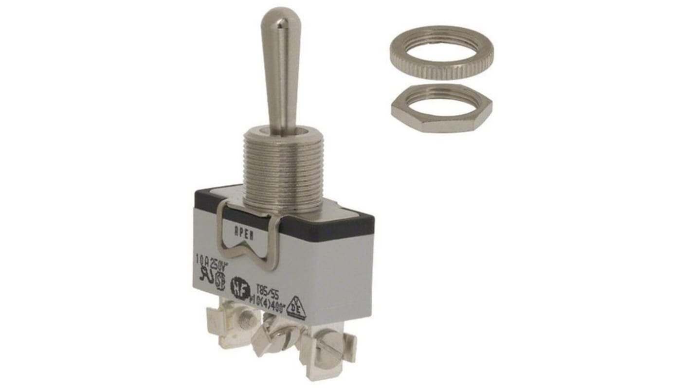 638H | APEM Toggle Switch, On-Off-Momentary, 1P, Screw Terminal, 250V ...