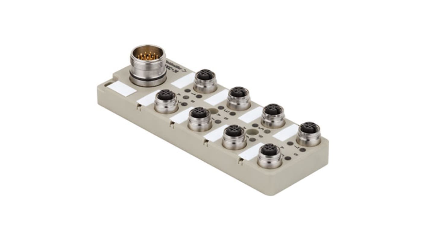 1848040000 | Weidmüller SAI Series Actuator Hub, M12, 8 way, 5 port | RS