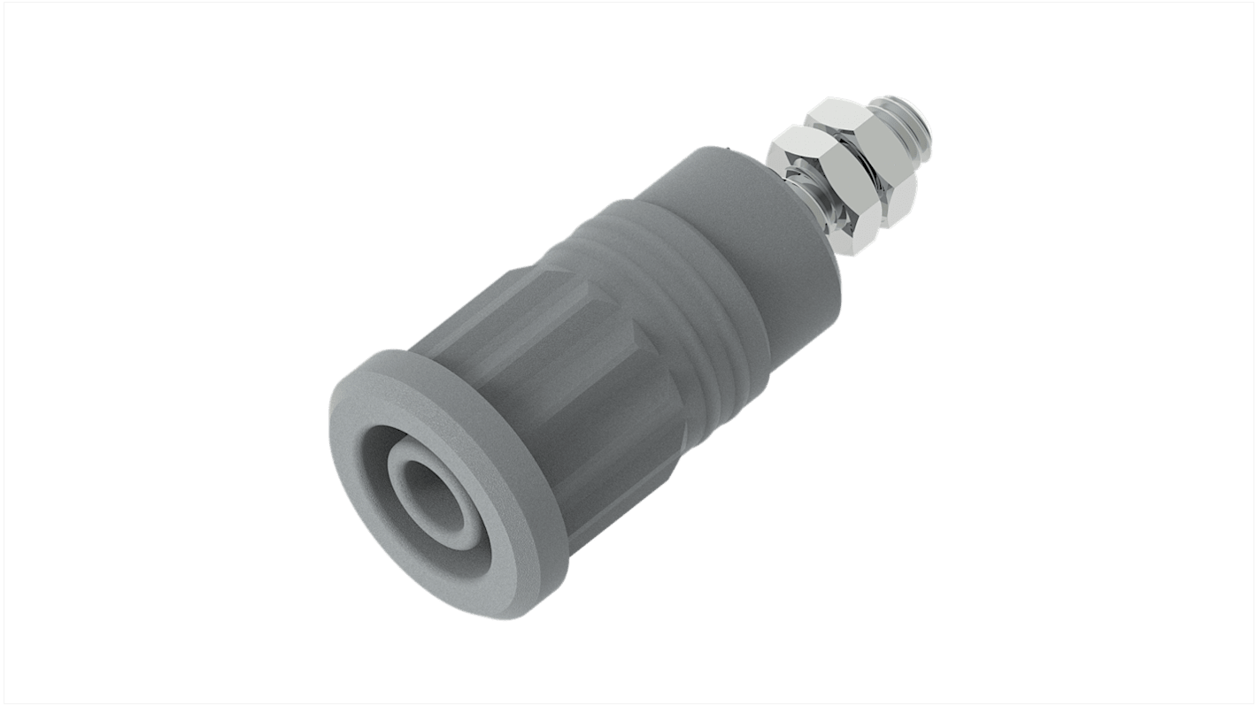 3285-G | Electro PJP Grey Female Banana Socket, 4 mm Connector, Press ...