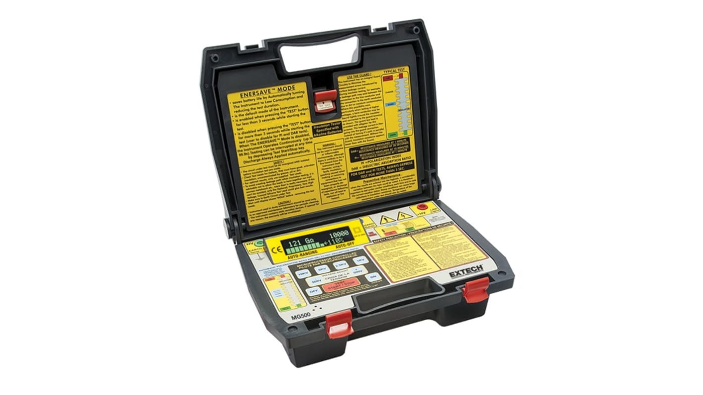 Extech MG500 Insulation Tester, 500V Min, 10kV Max, CAT III 300V | RS