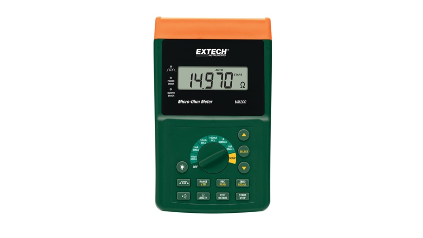 Extech UM200-NIST Handheld Ohm Meter, 6 kΩ Max, 4 Wire | RS