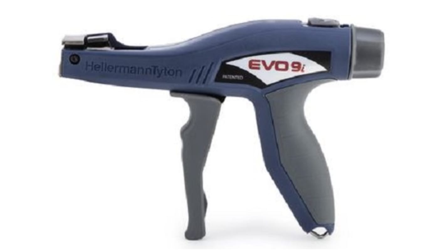 110-88001 EVO9I-MET/PL-BU | HellermannTyton EVO9i Cable Tie Gun, 4.6 → 13.5mm Capacity | RS