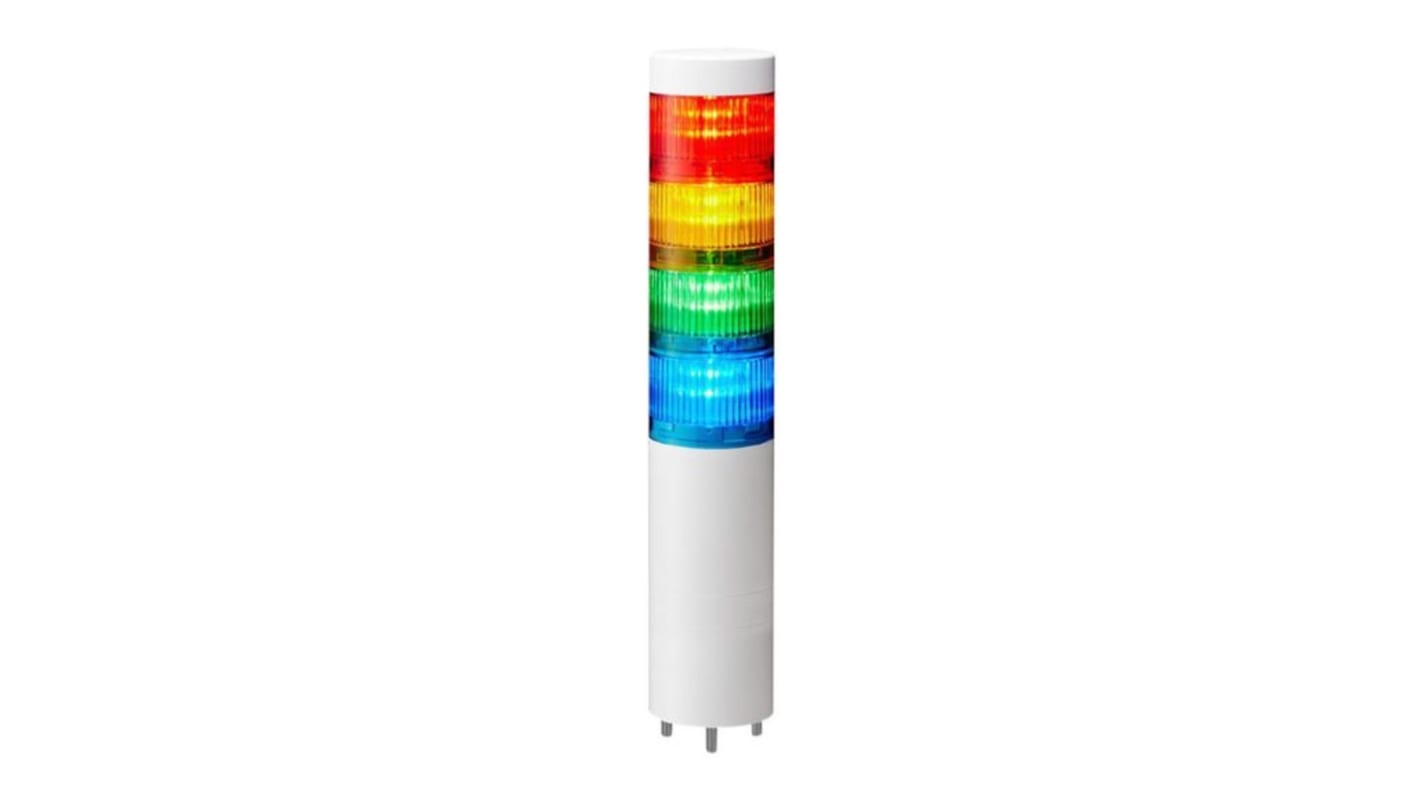 LR6-402WMNW-RYGB+FB295 | Patlite LR Series Multicolour Signal Tower, 3 ...