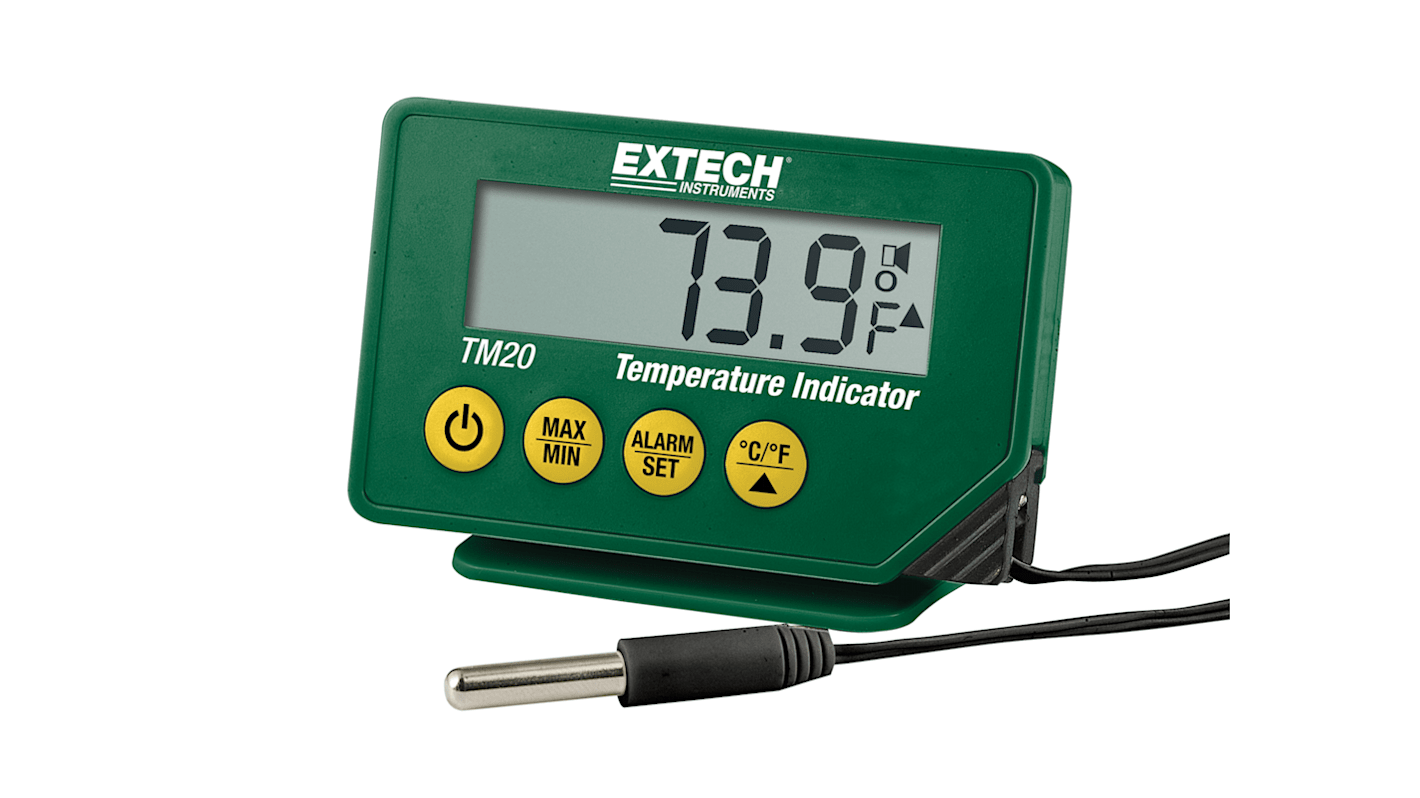 Extech TM20 Desk Digital Thermometer, Penetration Probe, +70°C Max, ±1 ...