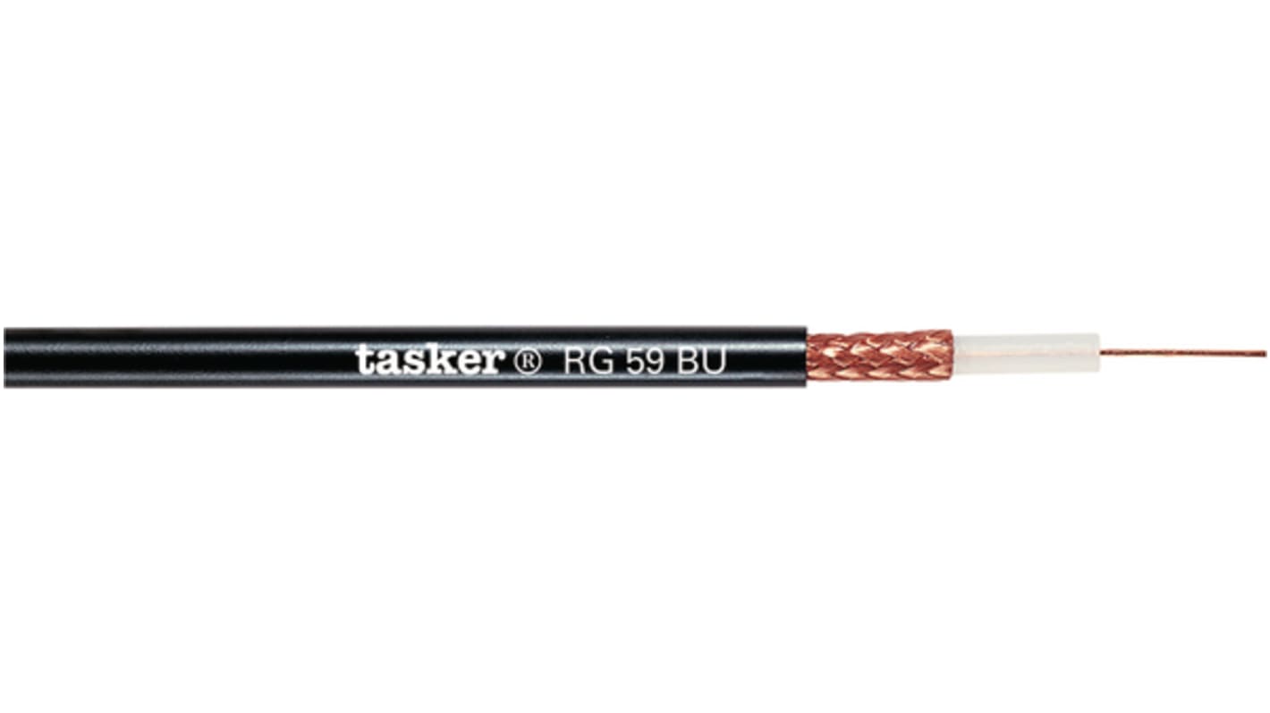 RG 59 B/U | Tasker RG Series Coaxial Cable, 100m, RG-59 B/U Coaxial | RS