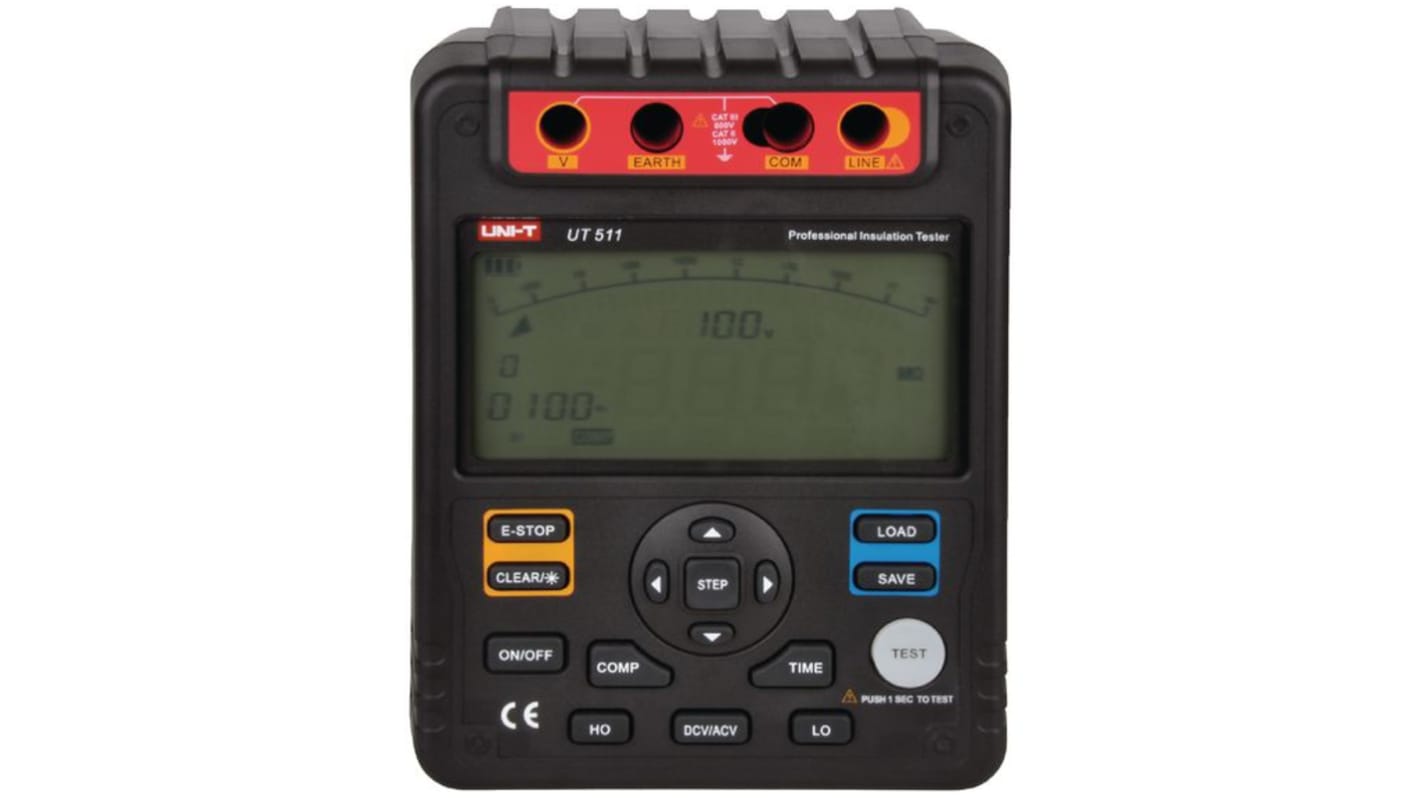 UNI-T UT511 Digital Multimeter, 1kV Max, 10GΩ Max, CAT III 690 V, CAT ...