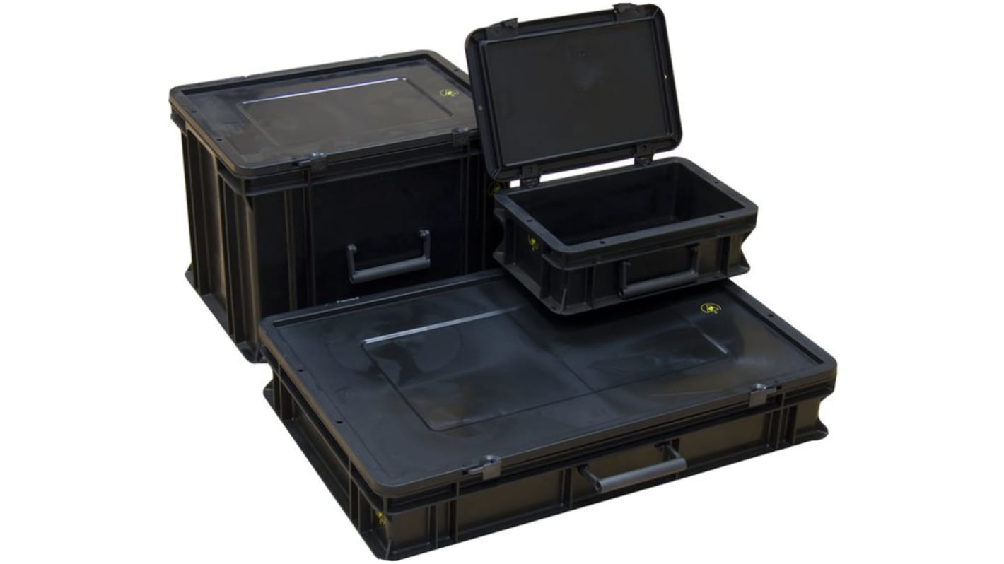 4320.397.992 | WEZ Black Polypropylene Storage Box, 300mm x 400mm x ...