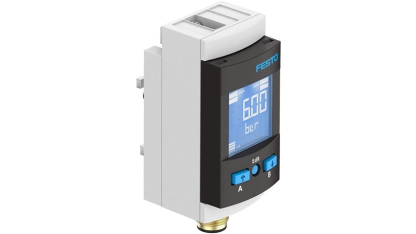 SPAU-P10R-MS4-F-L-PNLK-PNVBA-M12D | Festo Pressure Sensor, 20 - 30V dc ...