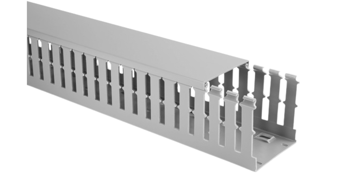 181-10288 | 181 Grey Slotted Panel Trunking - Wide Slot, W150 mm x ...