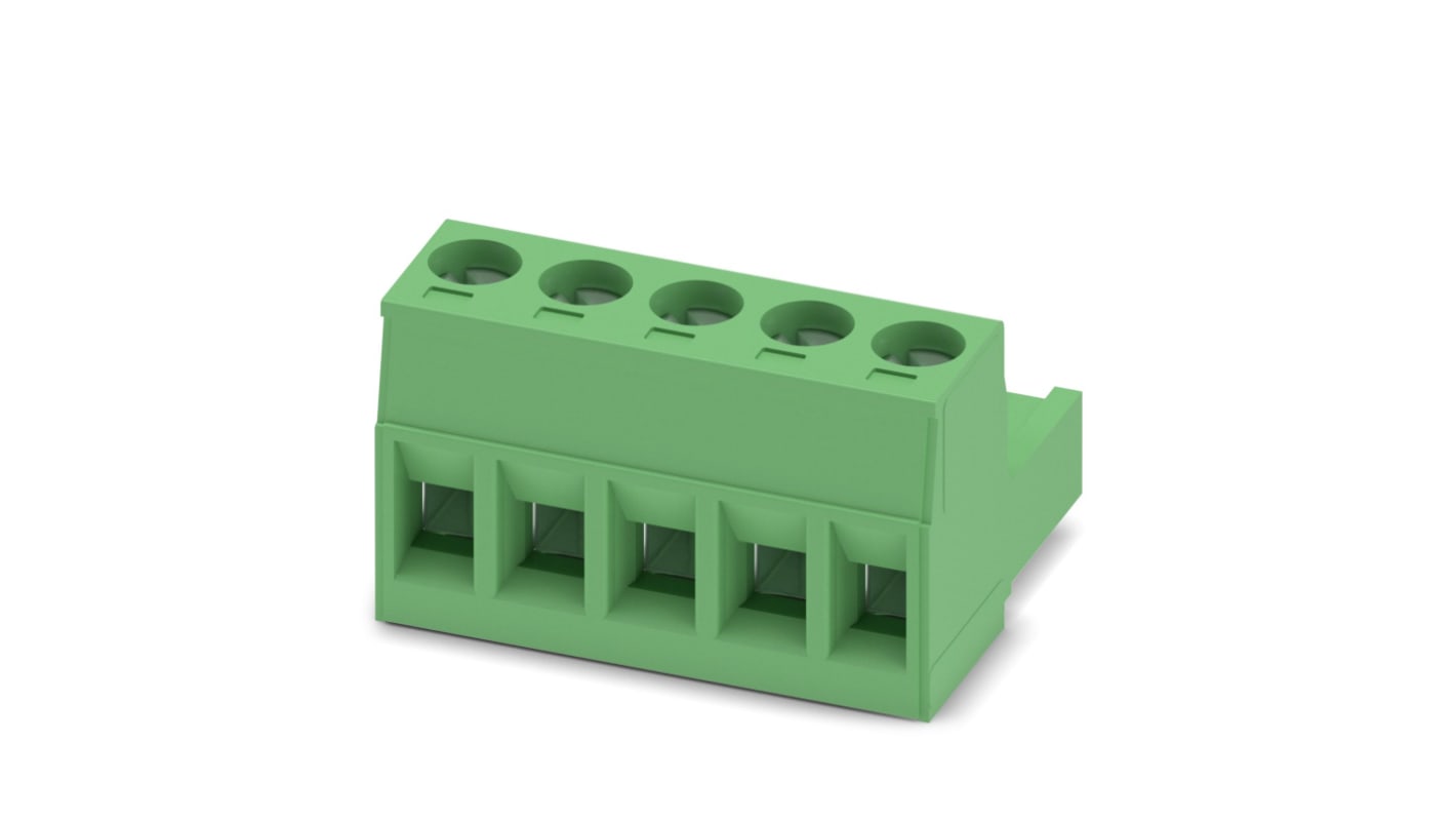 1754504 | Phoenix Contact 5mm间距5p插拔式接线端子 插头, MSTB 2.5/5-ST系列, 320 V, 螺钉 ...