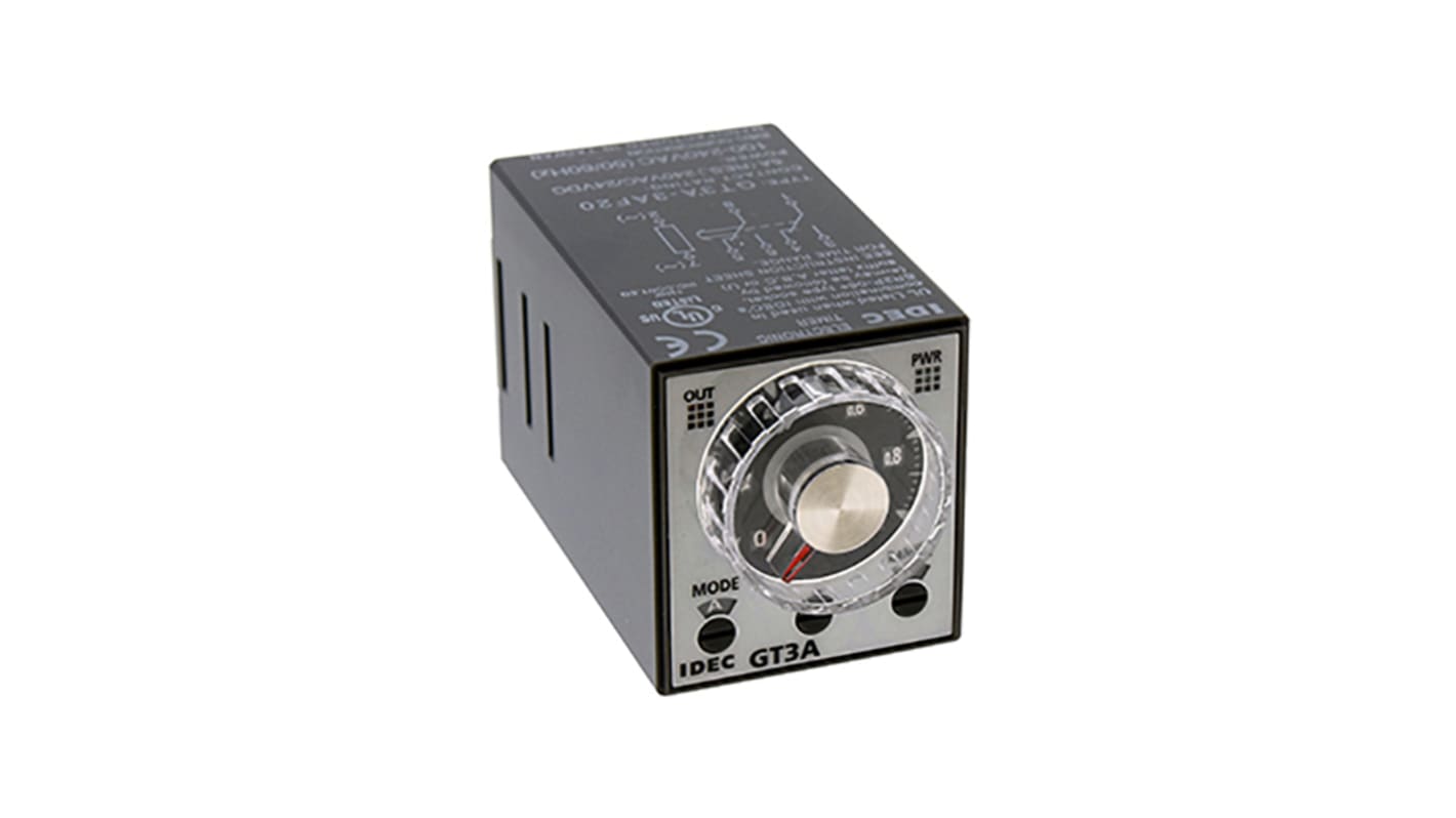 GT3A-3AD24 | Idec Plug In Timer Relay, 24V ac/dc, 8-Contact, 0.1 s → ...