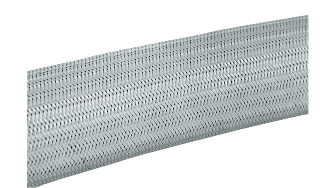 170-00128 HEGPX12-PET-GY | HellermannTyton Expandable Braided Polyester Grey Cable Sleeve, 12mm ...