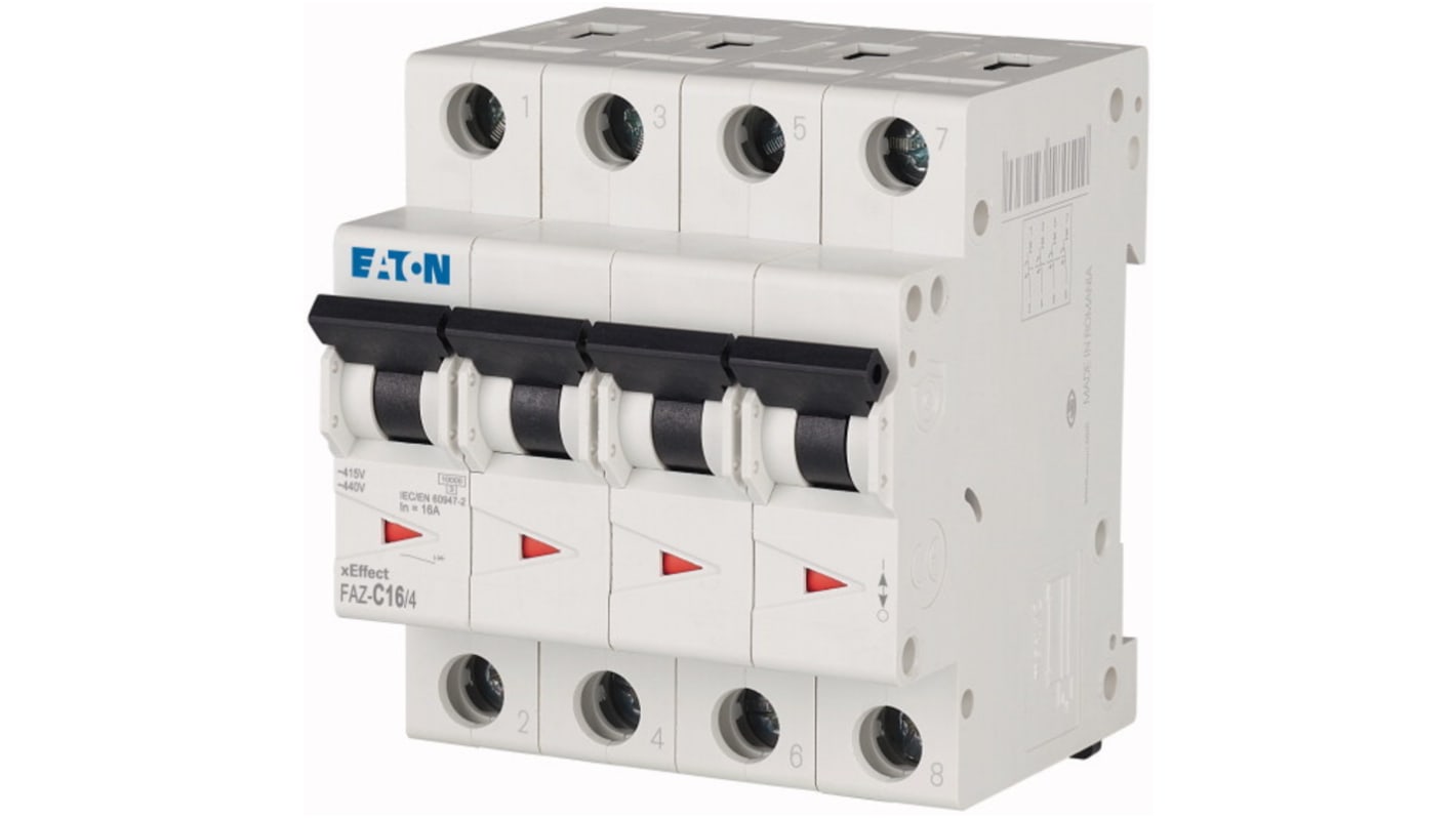 279061 FAZ-C16/4 | Eaton xEffect MCB, 4P, 16A Curve C, 240 → 415V AC ...