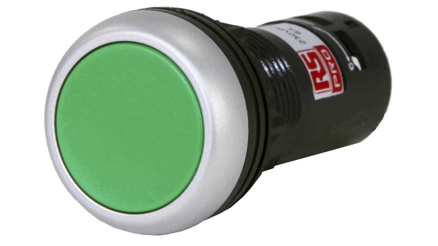 RS PRO Push Button Complete Unit, Panel Mount, 22mm Cutout, SPST, IP65 | RS