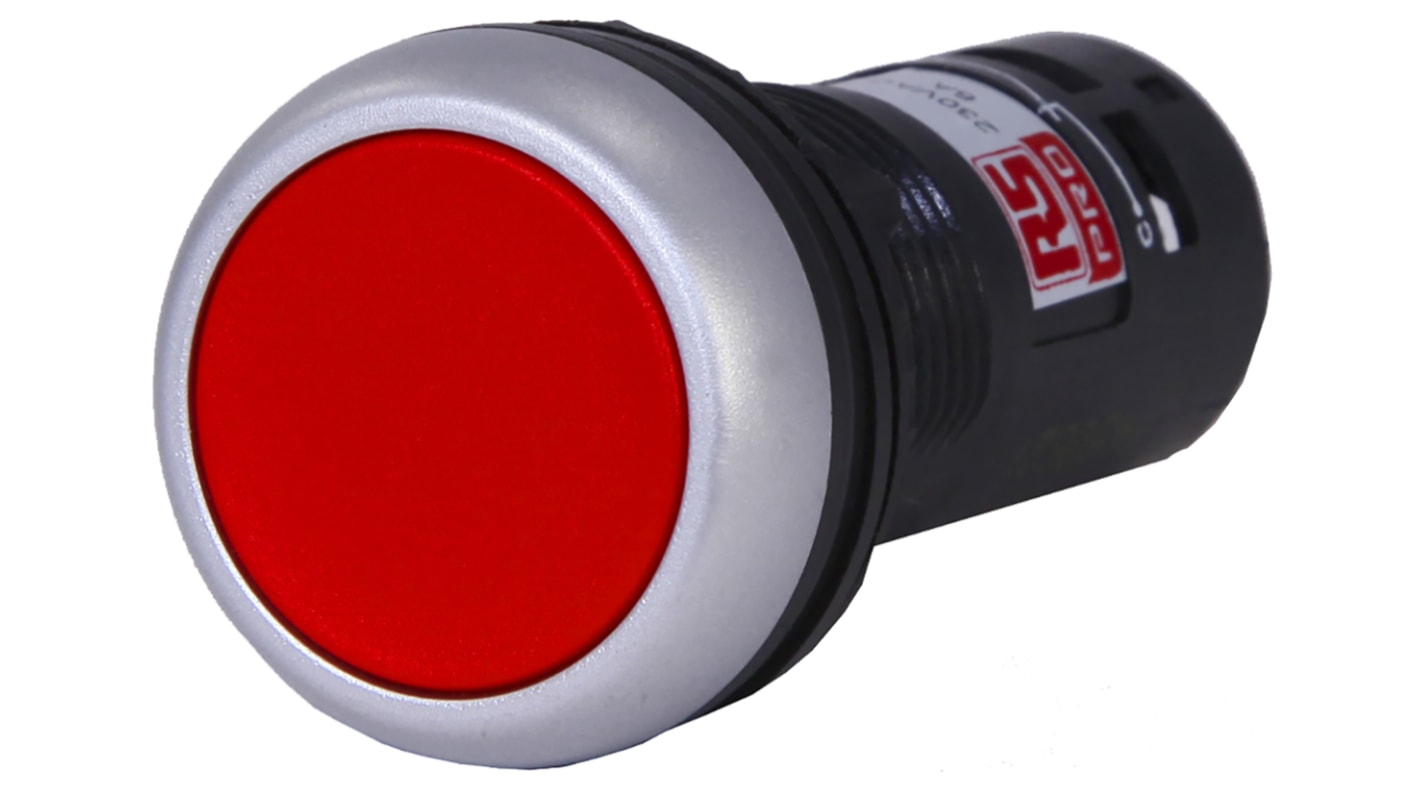 RS PRO Push Button Complete Unit, Panel Mount, 22mm Cutout, 1 CO, IP65 | RS