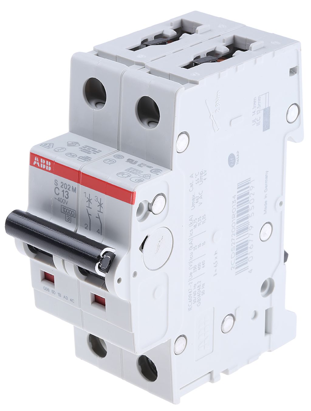 ABB System M Pro 13A MCB Mini Circuit Breaker, 2P Curve C, Breaking ...