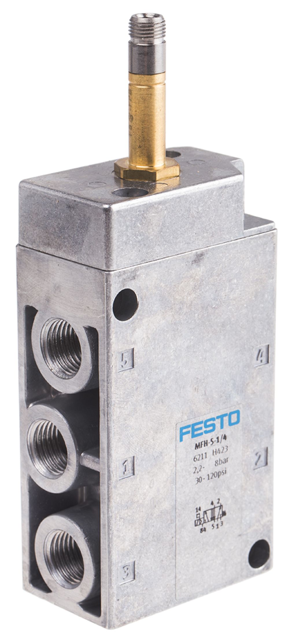 Festo 5/2 Pneumatic Solenoid Valve - Solenoid/Pilot G 1/4 MFH Series 48 ...