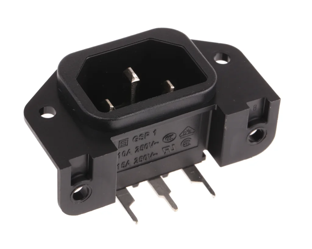 Schurter C14, C18 Panel Mount IEC Connector Male, 10A, 250 V - RS ...