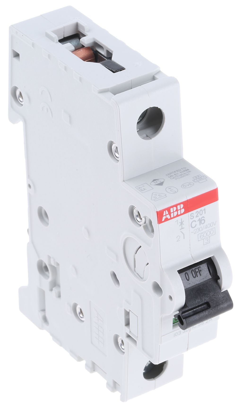 ABB System M Pro 16A MCB Mini Circuit Breaker, 1P Curve C, Breaking Capacity 6 kA, 253V - RS ...