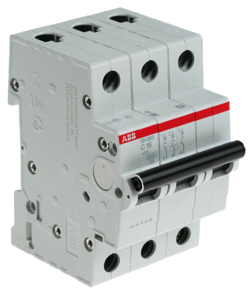 ABB System M Pro 16A MCB Mini Circuit Breaker, 3P Curve C, Breaking Capacity 6 kA, 440V - RS ...