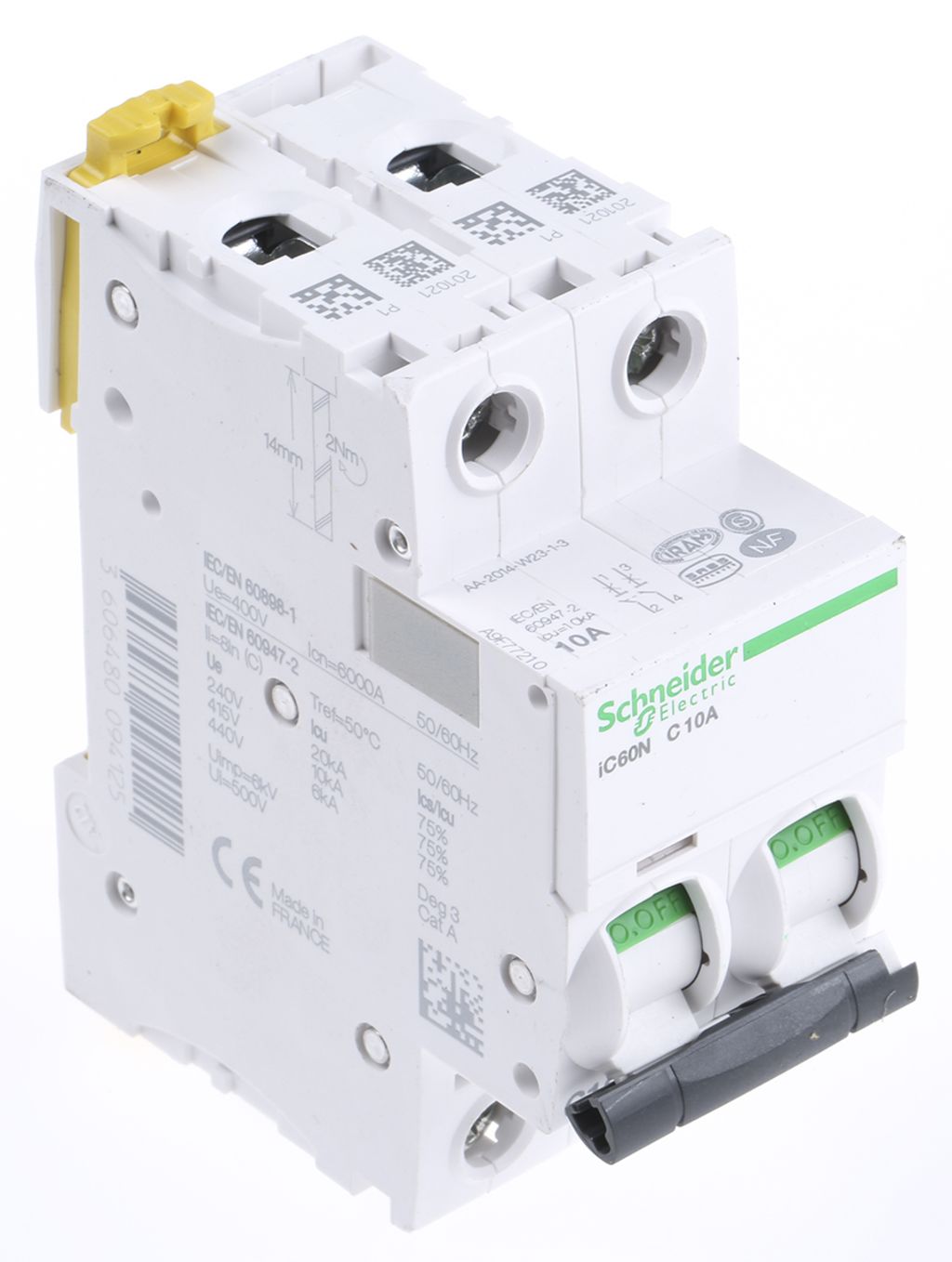 Schneider Electric Acti 9 10A MCB Mini Circuit Breaker, 2P Curve C ...