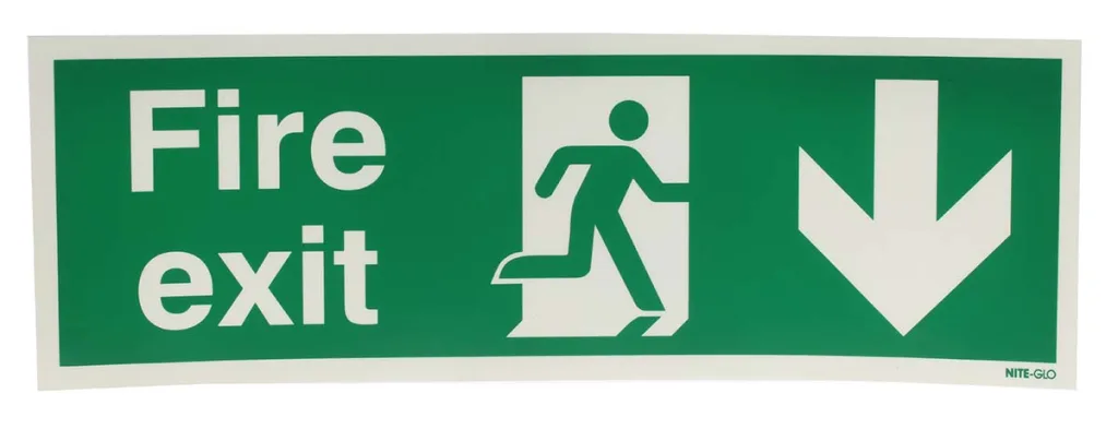 Vinyl FIRE EXIT, Fire Exit, English, Exit Sign - RS Components Indonesia