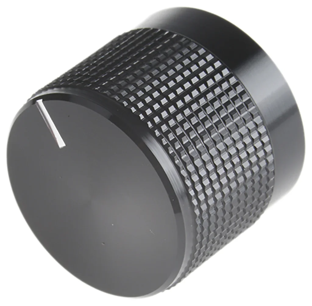 RS PRO 20mm Black Potentiometer Knob for 6mm Shaft Splined - RS ...