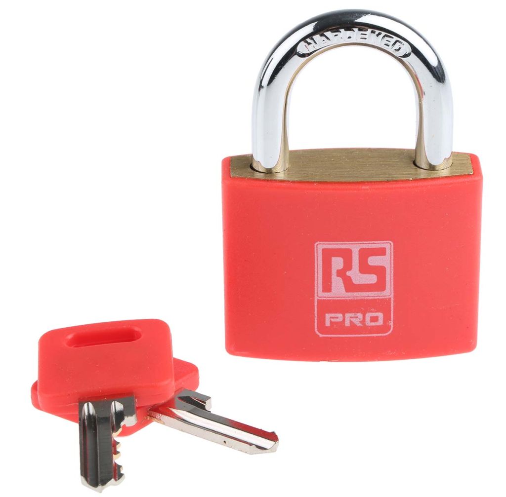 RED PLASTIC COATED BRASS PADLOCK - RS Components Indonesia
