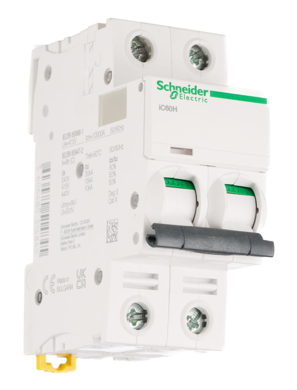 Schneider Electric Acti 9 2A MCB Mini Circuit Breaker2P Curve C, Breaking Capacity 10 kA, DIN ...
