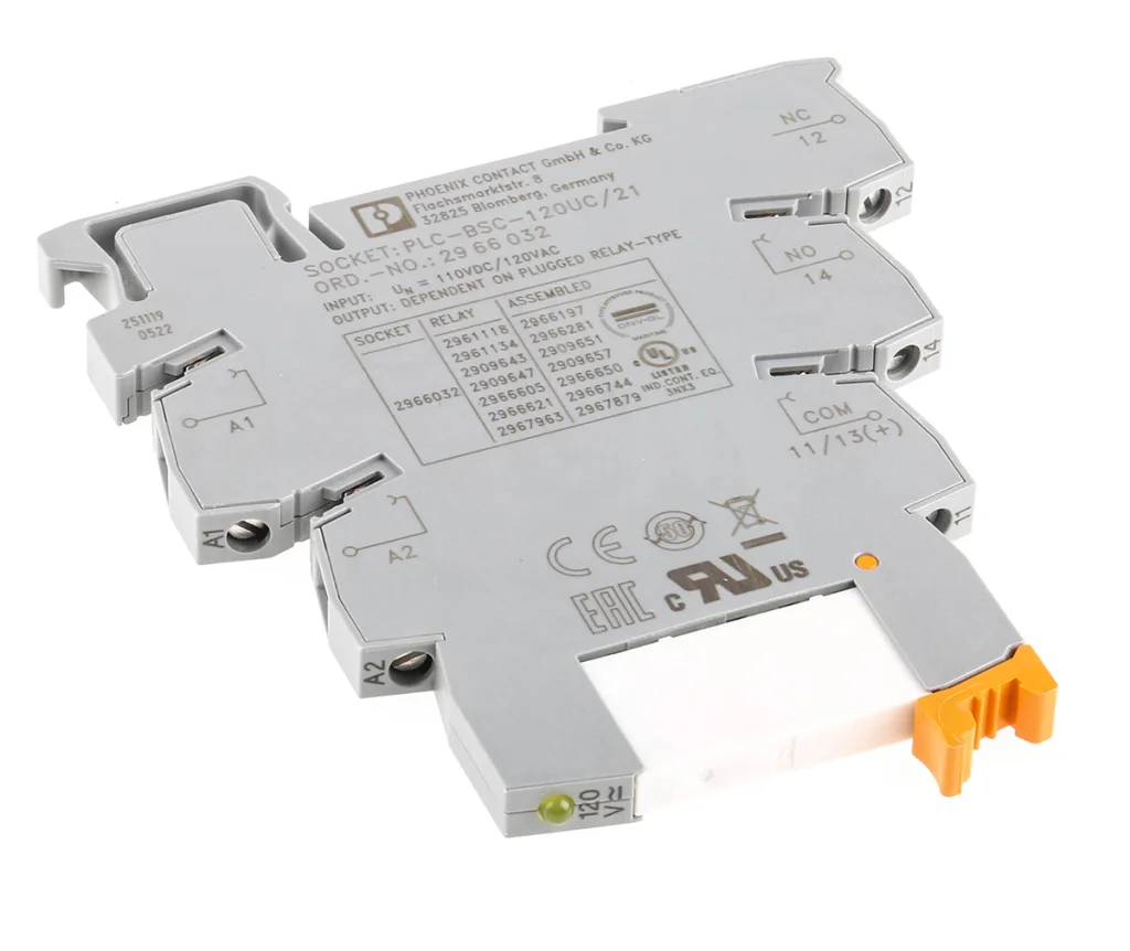 Phoenix Contact 120V ac SPDT Interface Relay Module Chassis Mount, PLC ...