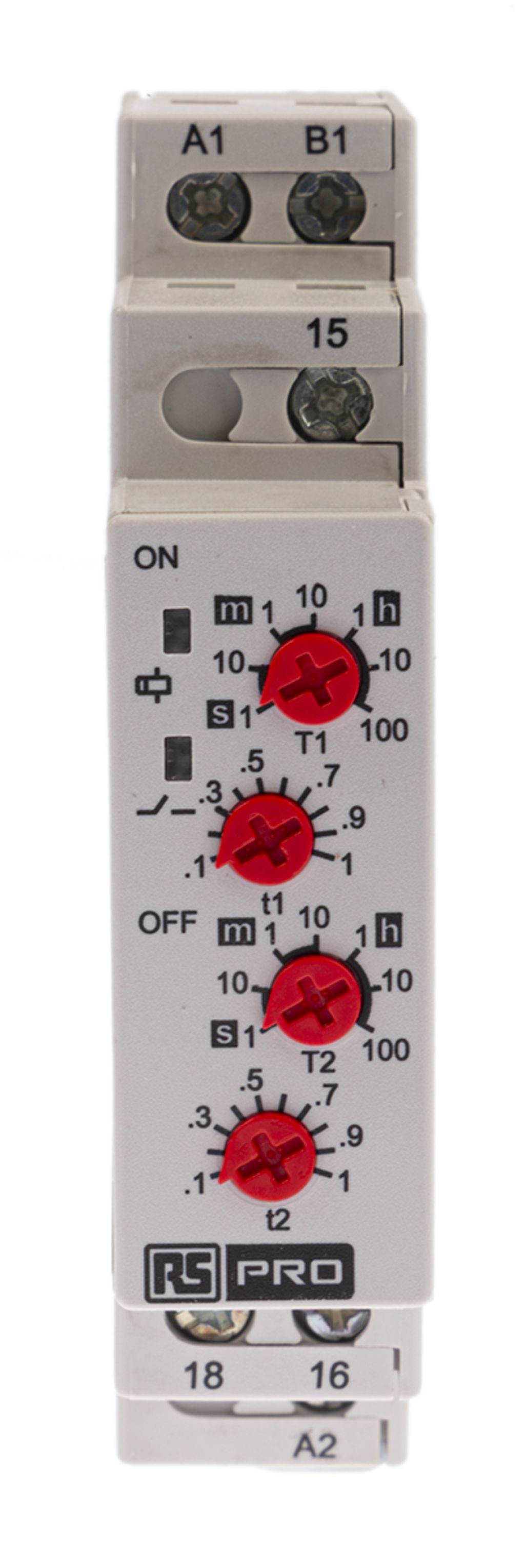 RS PRO SPDT Multi Function Timer Relay, 12 → 240V ac/dc 0.1 s → 100h ...