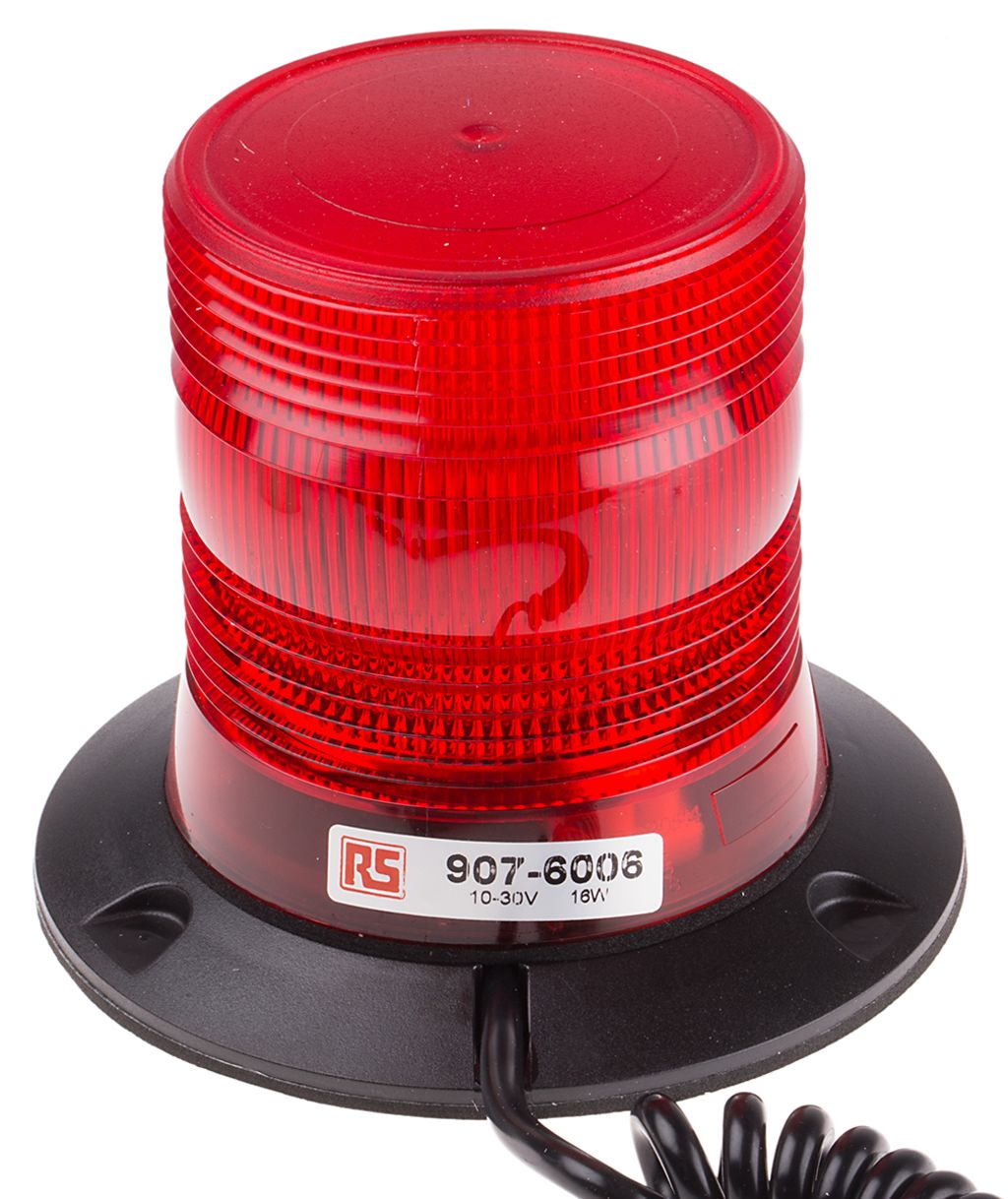 RS PRO Red LED Beacon, 10 → 30 V dc, Flashing, Magnetic Mount - RS ...