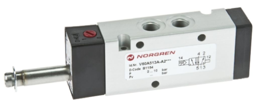 Norgren 5/2 Pneumatic Solenoid Valve - Pilot/Spring G 1/4 V61 Series ...