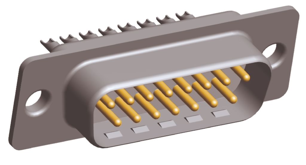 TE Connectivity 15 Way Panel Mount D-sub Connector Plug, 2.74mm Pitch ...