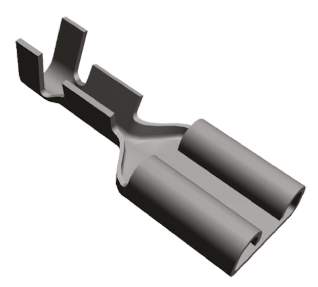 TE Connectivity FASTON .250 Series Crimp Receptacle, 6.35 x 0.81mm, 0 ...