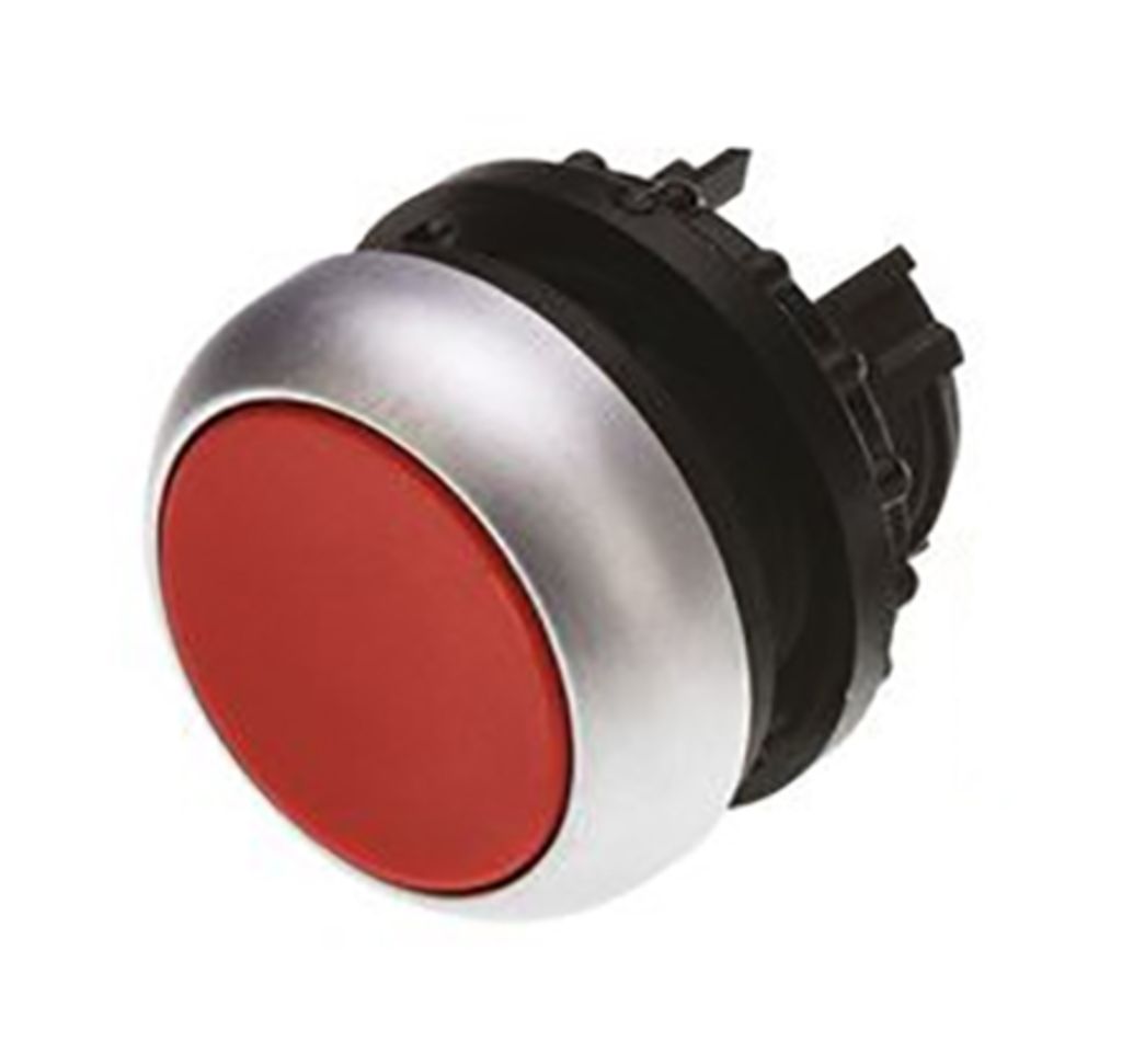 Eaton Round Red Push Button Head - Momentary, M22 Series, 22mm Cutout ...