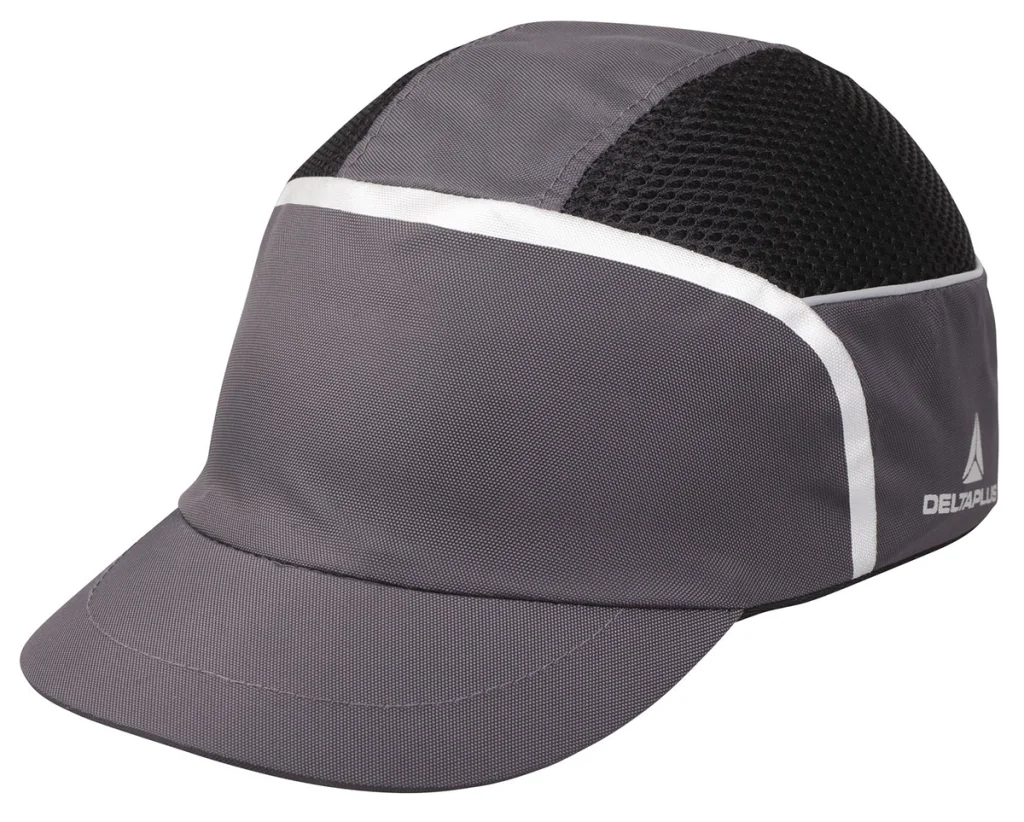 Delta Plus Black, Grey Standard Peak Bump Cap, Cotton, Polyester ...