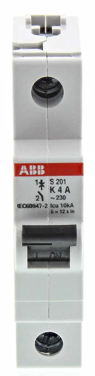 ABB System M Pro 4A MCB Mini Circuit Breaker, 1P Curve K, Breaking Capacity 6 kA, 253V - RS ...