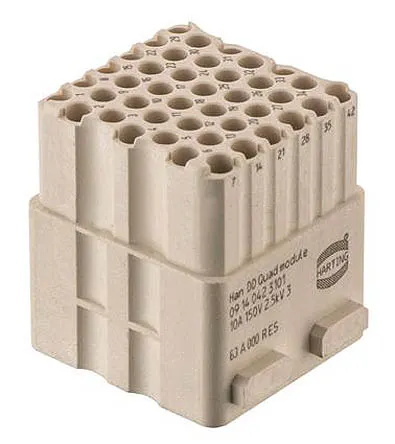 HARTING Han-Modular Heavy Duty Power Connector Module, 42 contacts, 10A ...