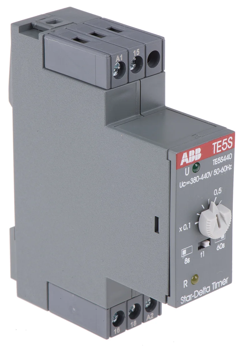 ABB Timer Relay, Star Delta, 380 → 440V ac 0.8 → 60s, DIN Rail Mount - RS Components Indonesia