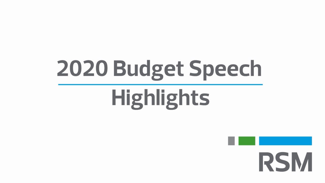 2020 Budget Speech Highlights | RSM South Africa