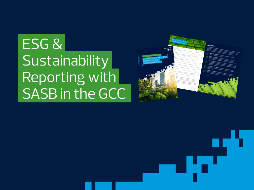 ESG & Sustainability Reporting with SASB in the GCC | RSM Kuwait