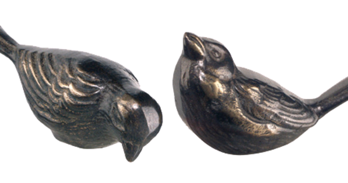 Spurv i par - bronse