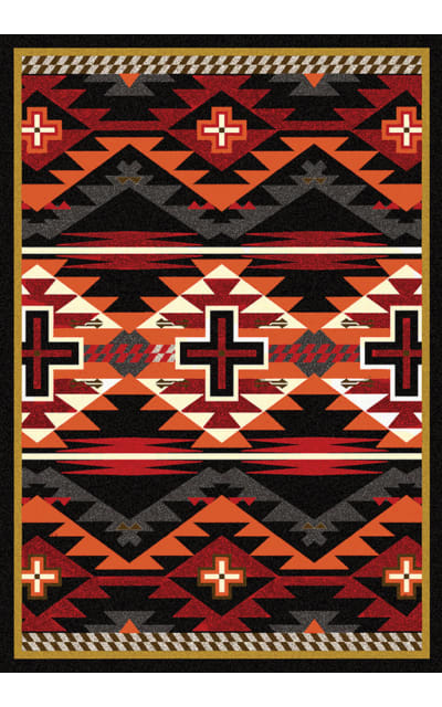 American Dakota Trader Rugs Rustic Cross Black | Rug Studio