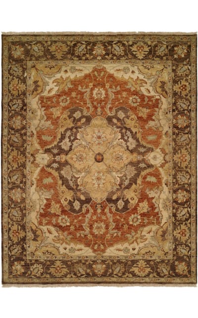 Famous Maker Pastire 100987 Rust - Ivory | Rug Studio