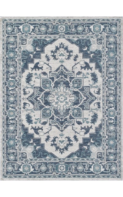Kas Dahlia 1401 Ivory - Blue | Rug Studio